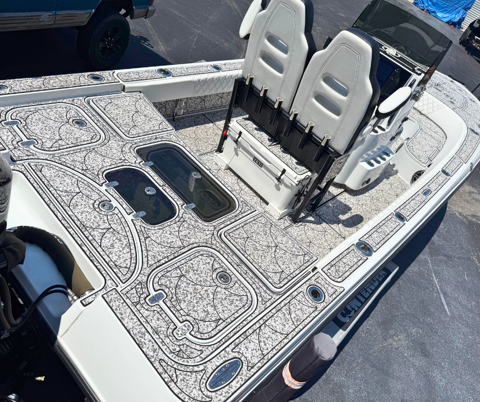 Contender Center Console Gets Snow Camo SeaDek and New Upholstery ...